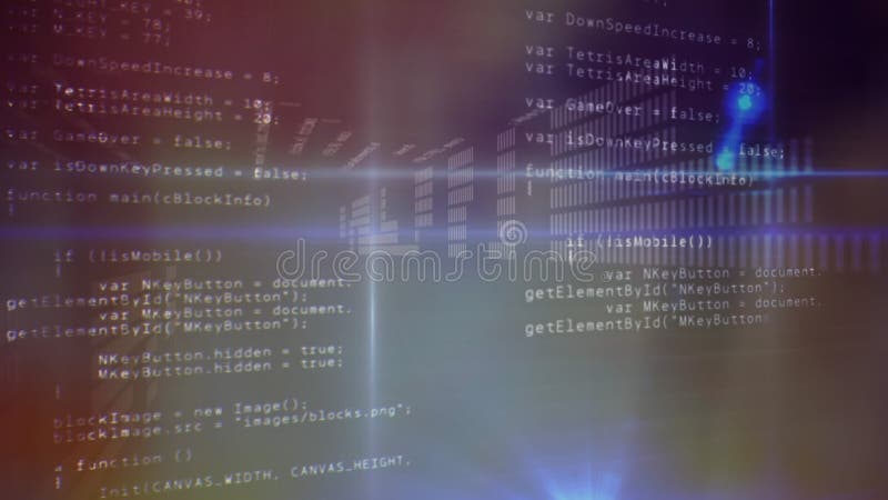 Animation of Computer Data Processing Over Glowing Spots Stock Video ...