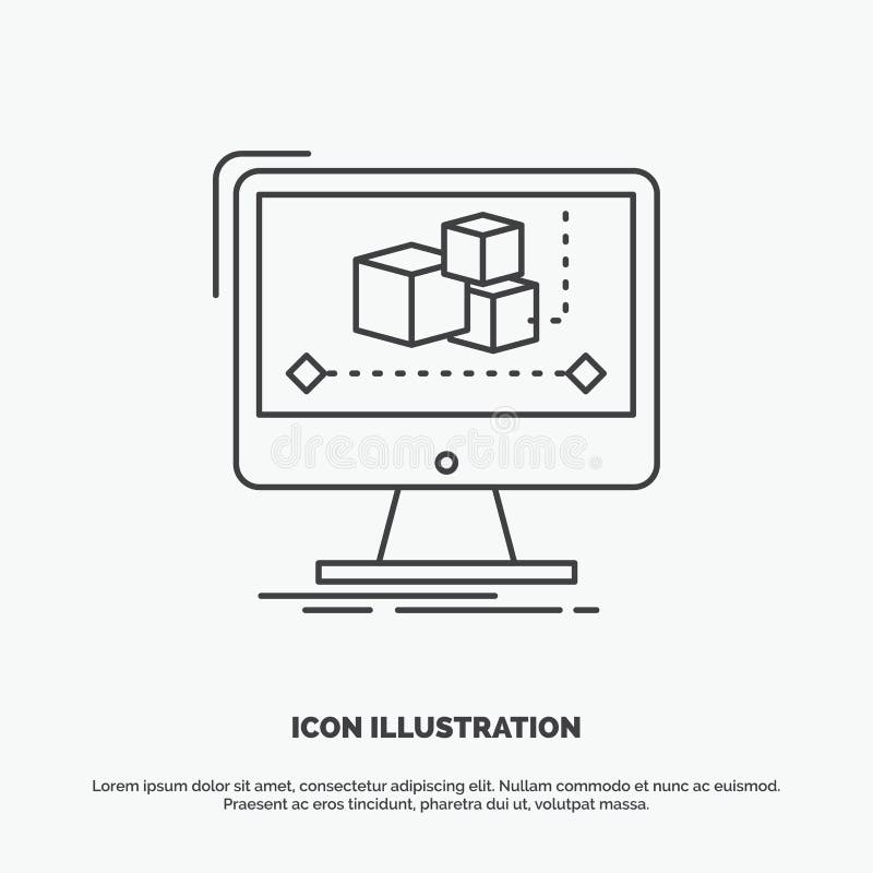 Animation Computer Editor Monitor Software Icon Line Vector Gray Symbol For Ui And Ux