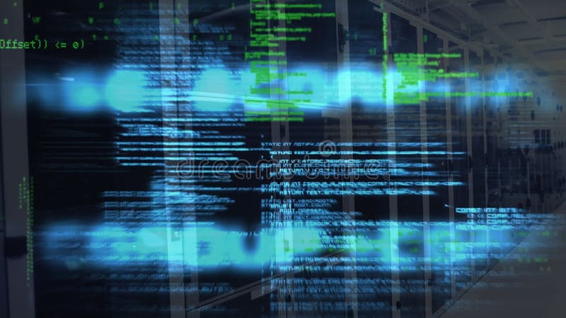 Animation of Computer Language Against Server Rack in Server Room Stock Video - Video of network ...