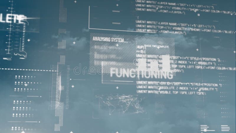 Animation Of Computer Language Loading Bars Map Texts And Graphs