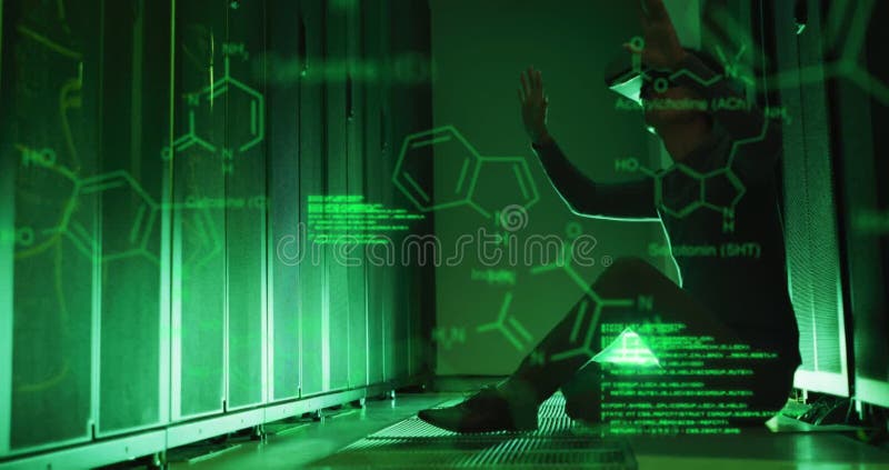 Animation of Computer Language, Molecule Structures, Caucasian Man ...