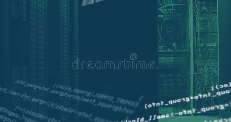 Animation of Computer Language Over Data Server Systems Stock Footage ...