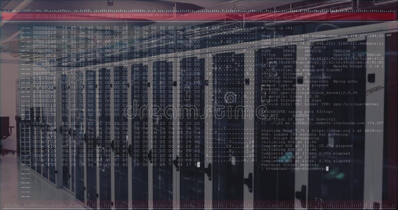 Animation of Computer Language in Terminal Interface Over Data Server Room Stock Video - Video ...