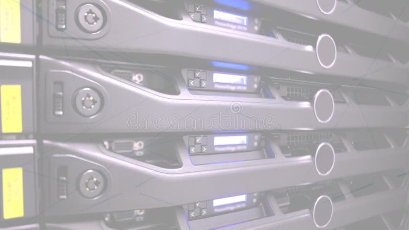 Animation of Computer Server Hardware in Faded Shades Stock Footage ...