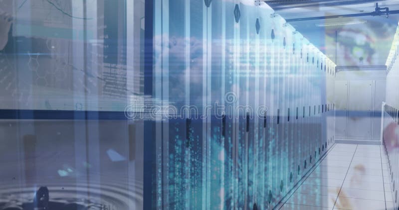 Animation of Computer Servers and Data Processing on Screens Stock Footage - Video of ...