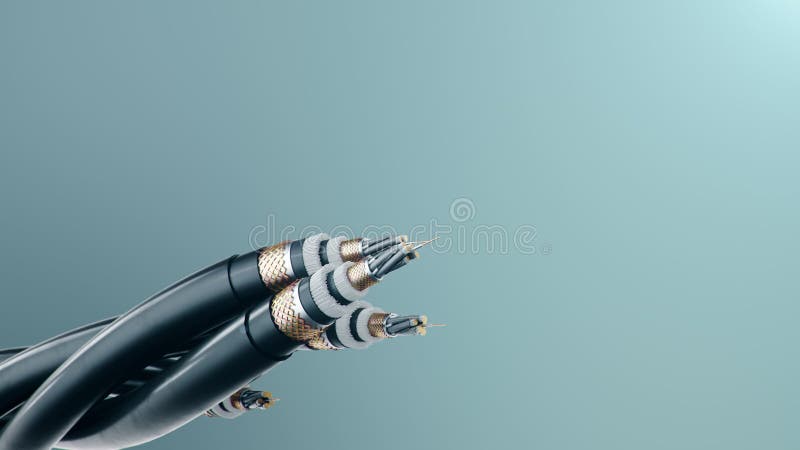 Fiber Optic Cables Transmitting Data with Glowing Strands and a Blurry ...