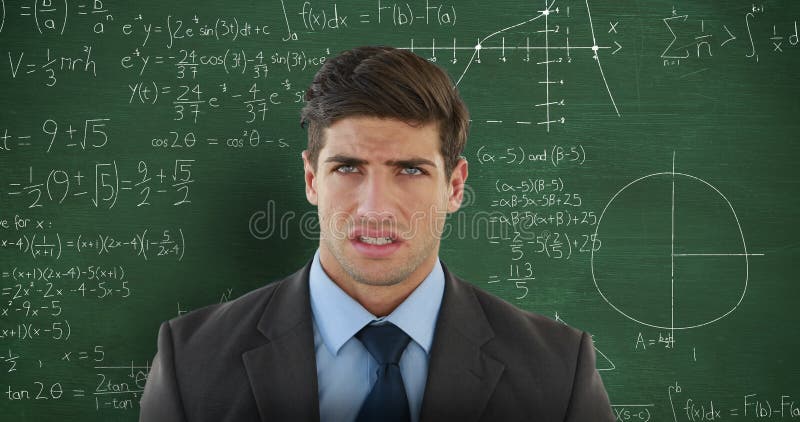 Man in Front of Moving Maths on Blackboard Stock Footage - Video of ...