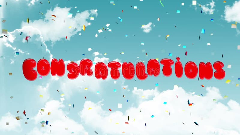 Animation of Congratulations Text Over Clouds Stock Footage - Video of ...