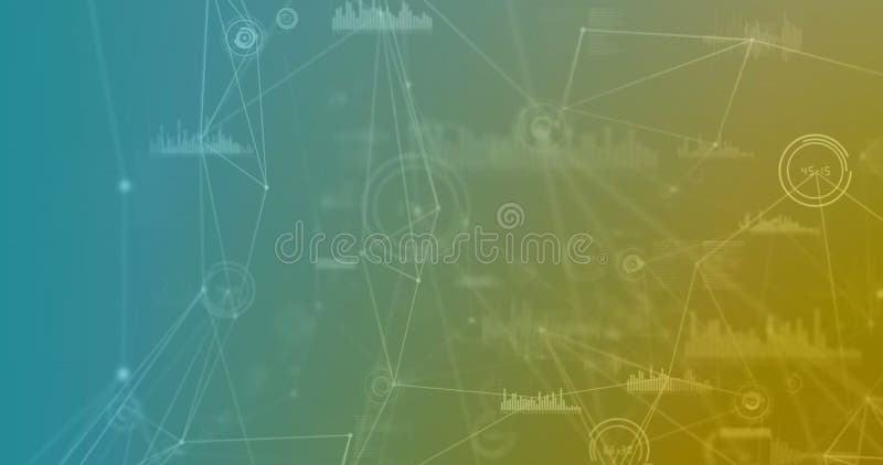 Animation of Connected Dots with Changing Numbers and Graph Icons Over ...