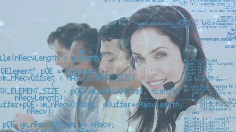 Animation of Stethoscope Around Screen with Multiracial Doctors, Connected Dots, Silhouette of ...