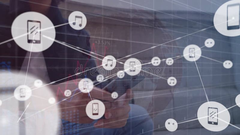 Animation of Connected Icons, Graphs with Changing Numbers, Biracial ... Animation of Connected Icons, Graphs with Changing Numbers, Biracial ...