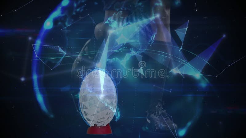 Network Connection with Low Section of Rugby Player Shooting Stock ...
