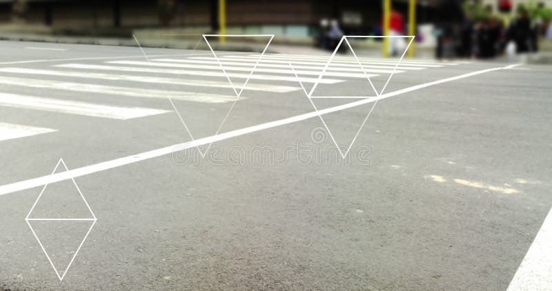 Animation of Connected Triangles Over Time-lapse of People Walking on ...