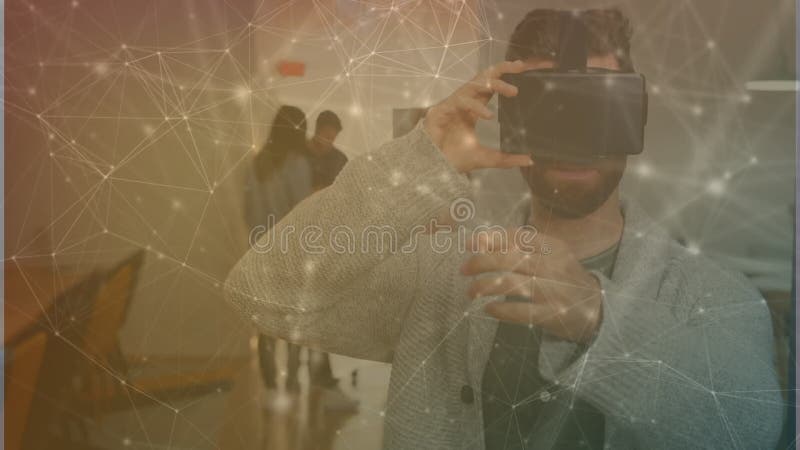 Animation of Connecting Dots Over Caucasian Businessman Using Virtual ...