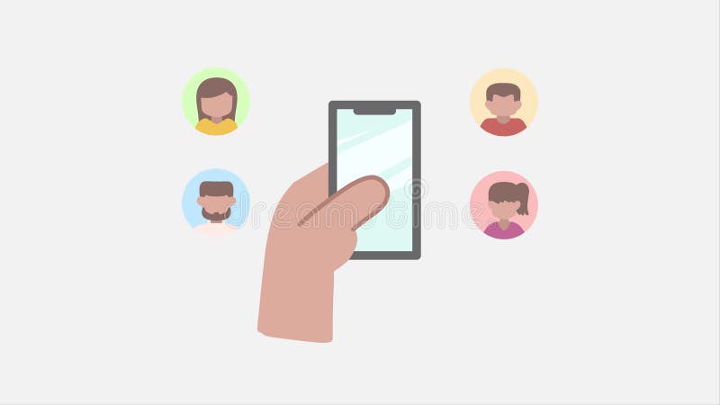 Animation of Connection with Other People from Mobile Stock Footage ...