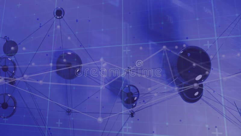 Animation of Connections Over Digital Data Processing on Purple ...