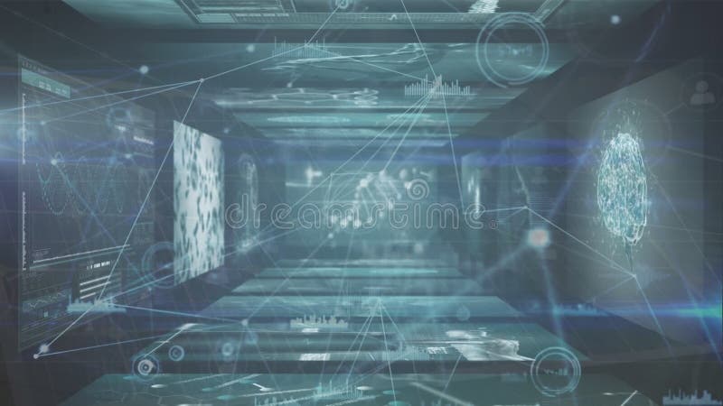 Animation of Connections Over Digital Screens with Diverse Data Stock ...
