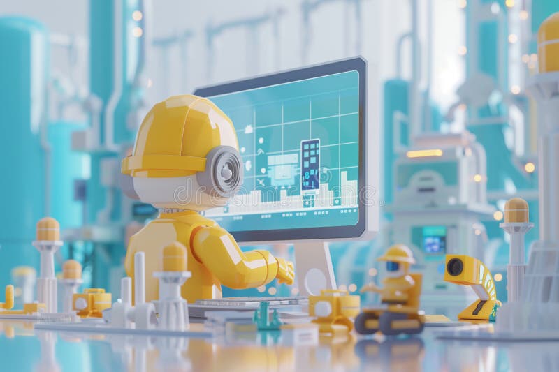 Animation Construction Engineering Workers Wearing Helmets Working on ...