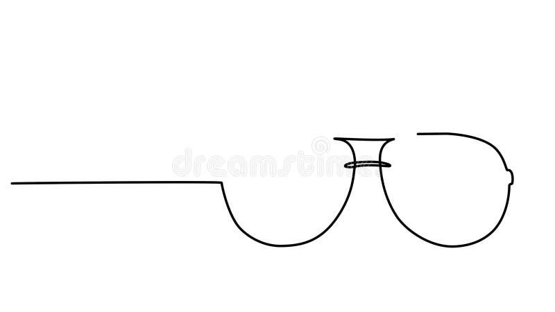 Animation Continuous Drawing of Glasses with One Line. Linear Video ...
