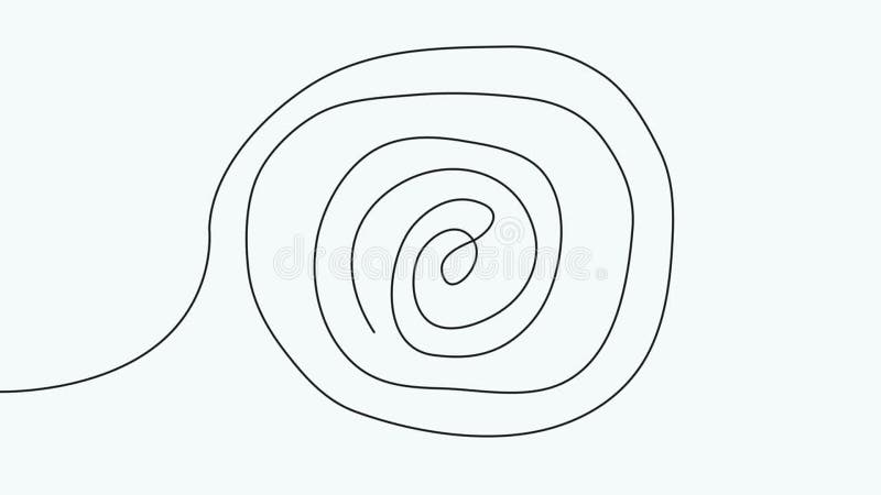 Animation of Continuous Drawing of One Line of a Round Spiral, a Dream ...