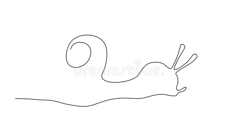 Snail. One Line Drawing Animation with Alpha Channel. Stock Footage ...