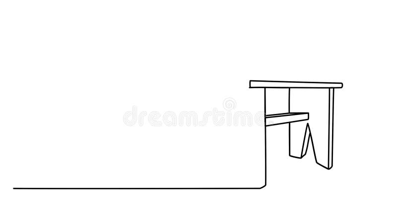 Animation of a Continuous Drawing of a Stool with One Line. Stock ...