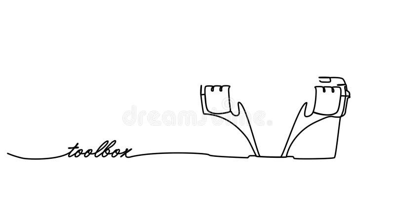 Animation of a Continuous Drawing of a Tool Box with One Line. Stock ...