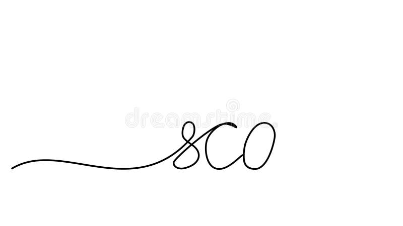 Animation of Continuous Drawing of the Word Scan on One Line. Stock ...