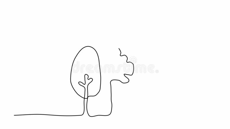 Animation in Continuous Line Style. Moving Outline Art with Set of ...