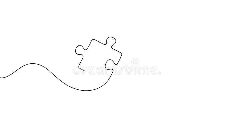 Animation of Continuous One Line Drawing a Puzzle Pieces. Practice ...