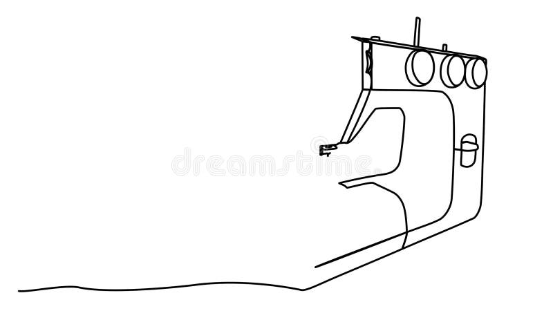 Animation of a Continuous Sewing Machine Pattern with One Line. Stock ...
