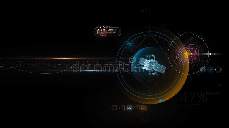 Animation of Control of the Virtual Satellite Panel, on Alpha Channel ...
