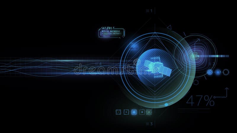 Animation of Control of the Virtual Satellite Panel Stock Video - Video ...