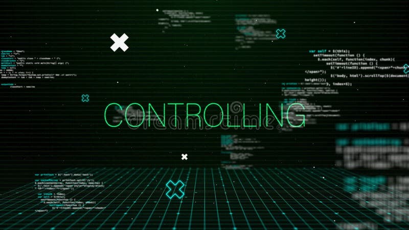 Animation of Controlling Text Over Data Processing and Shapes Stock ...