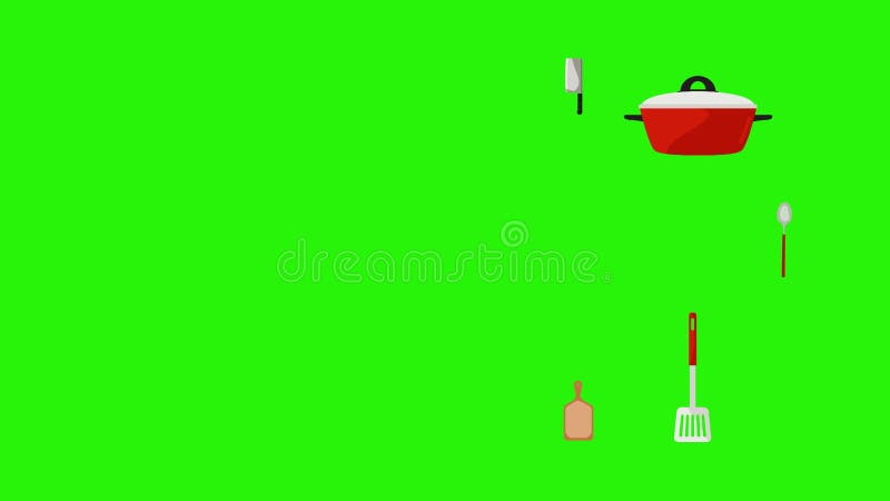 Animation of Cooking Tools, Green Screen , Chroma Key Graphic Source ...