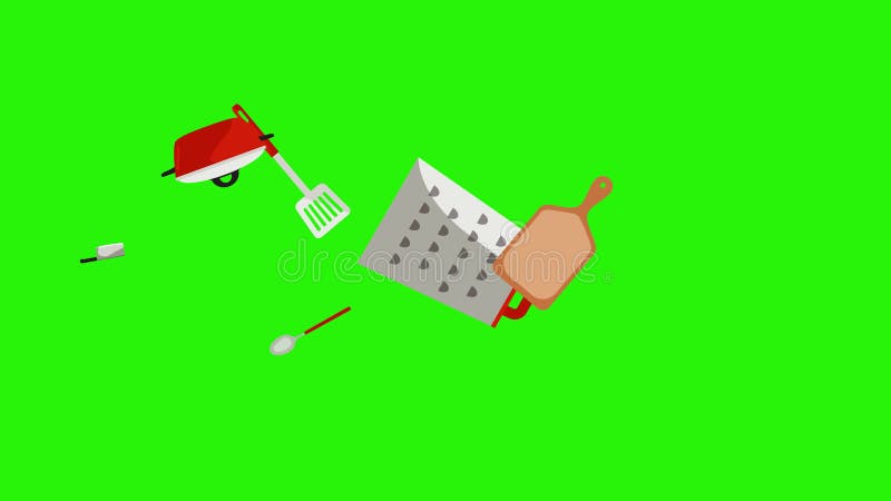 Animation of Cooking Tools, Green Screen , Chroma Key Graphic Source ...