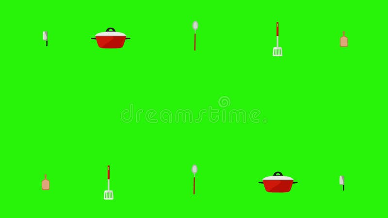 Animation of Cooking Tools, Green Screen , Chroma Key Graphic Source ...
