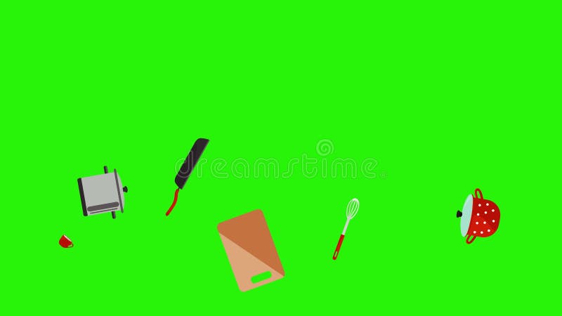 Animation of Cooking Tools, Green Screen , Chroma Key Graphic Source ...