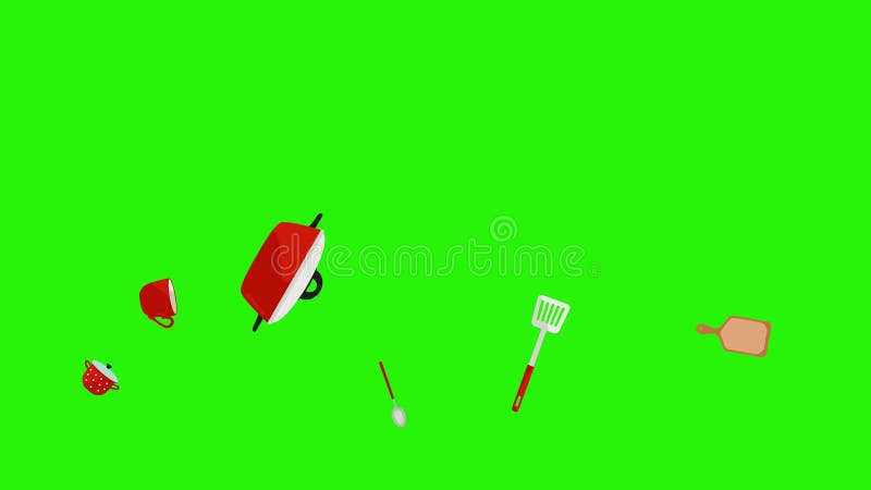 Animation of Cooking Tools, Green Screen , Chroma Key Graphic Source ...
