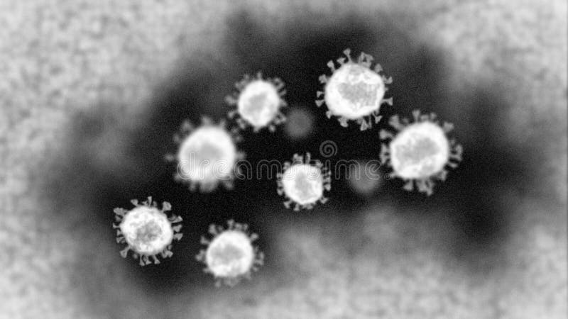 Animation of Coronavirus Particles Under Electron Microscope Stock ...