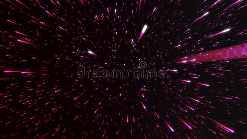 Animation of Cosmic Stream with Lines. Motion. Centralized Flow of ...