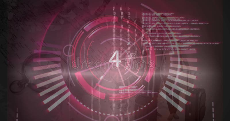 Animation of Countdown Over Data Processing Stock Footage - Video of ...