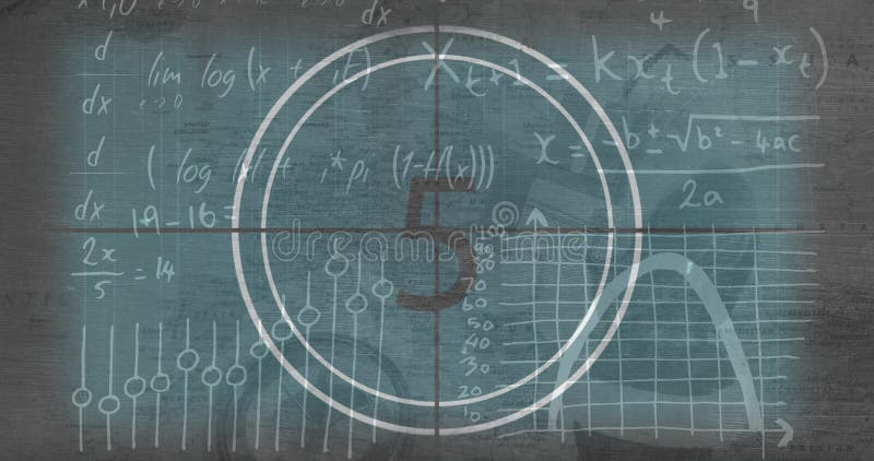 Animation of Countdown Over Mathematical Equations Stock Footage ...