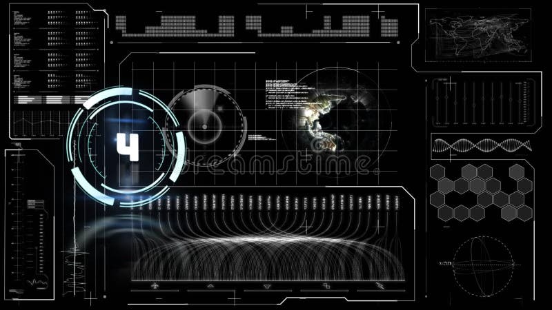 Animation of Countdown with Scope Scanning and Data Processing on Screen Stock Video - Video of ...