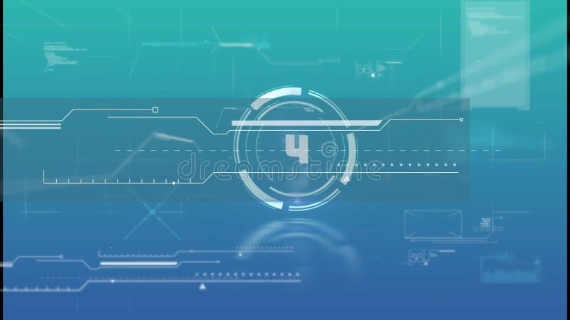 Animation of Countdown with Scope Scanning Over Data Processing Stock Footage - Video of ...