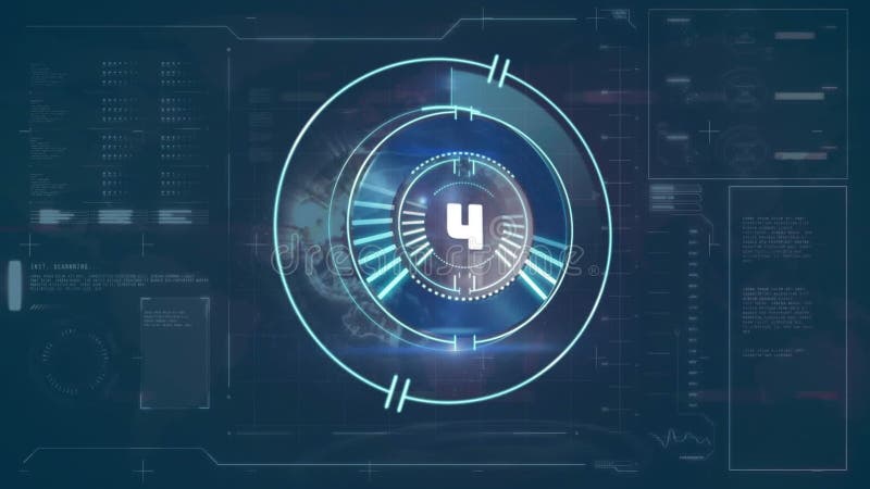 Animation of Countdown with Scope Scanning Over Data Processing Stock ... Animation of Countdown with Scope Scanning Over Data Processing Stock ...