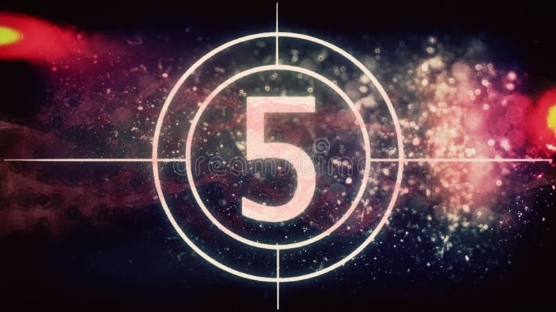 Animation of Countdown from 10 To 1 on Black Background with Red Lights ...