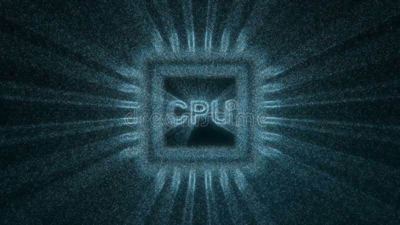 Animation with the CPU Symbol Built from Particles Stock Footage ...