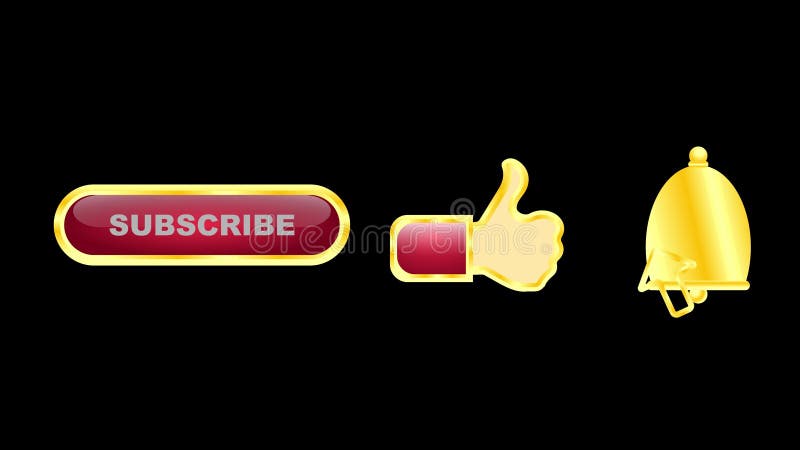 Animation of CTA Icon, Subscribe Button, Notification Bell and Likes ...