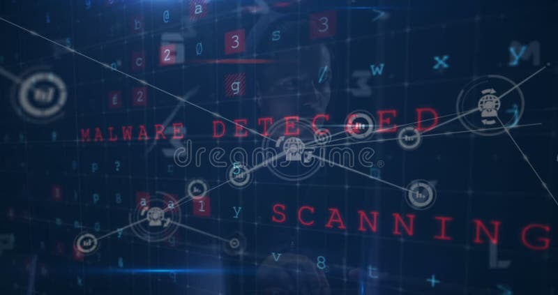 Animation Of Cyber Attack Text Computing Data Processing And Network